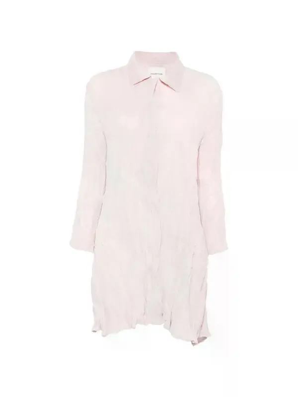 GONGDID DESIGN Pleated Mini Shirt Dress