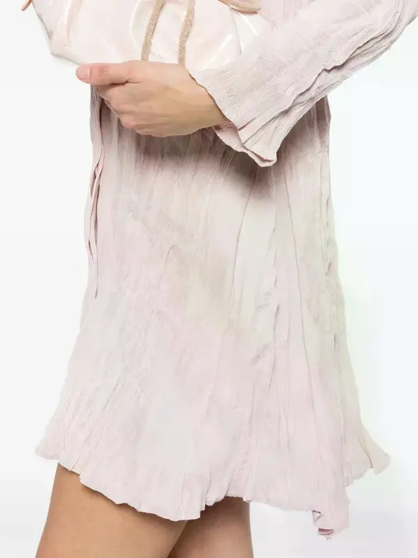 GONGDID DESIGN Pleated Mini Shirt Dress