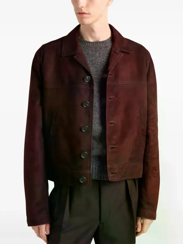 Prada Suede Shirt Jacket - Red