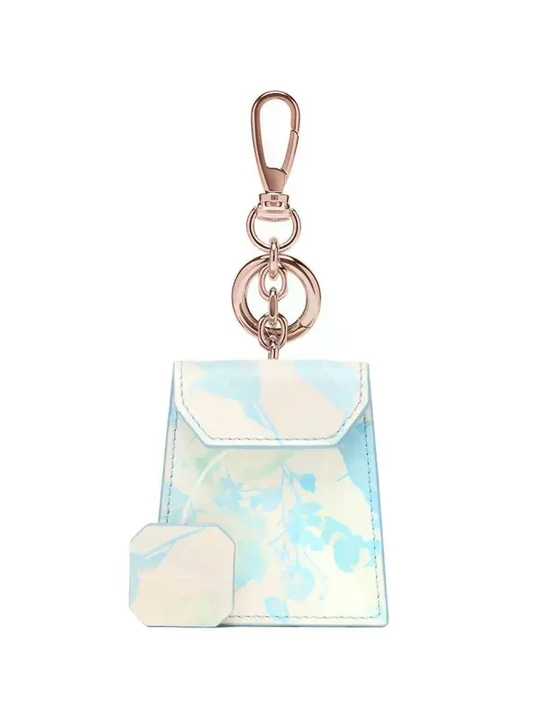 MAISON MARGIELA Floral-print Keyring - Blue