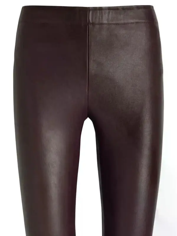 Stouls Flared Leather Trousers - Brown