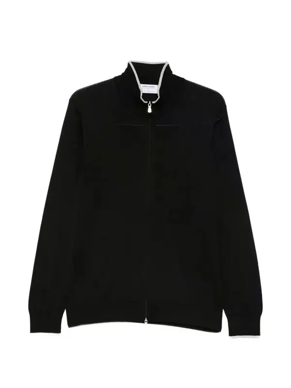 GRAN SASSO Zip-up Cardigan - Black