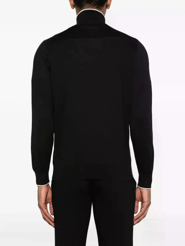 GRAN SASSO Zip-up Cardigan - Black