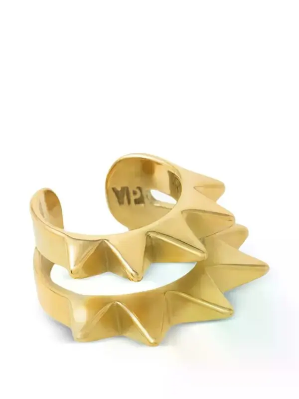 YPARIS Pike Double G Spiked Metals Ear Cuff - Gold