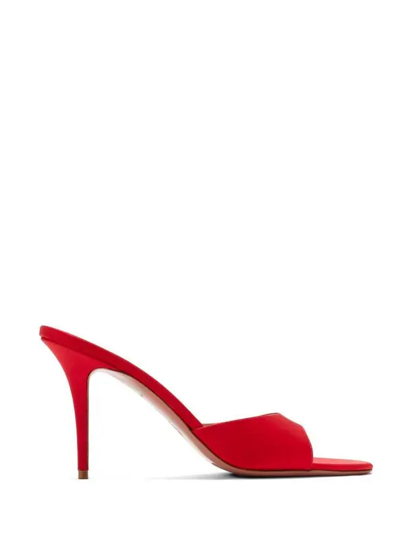 Amina Muaddi Elodie Slippers - Red