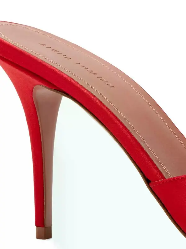 Amina Muaddi Elodie Slippers - Red