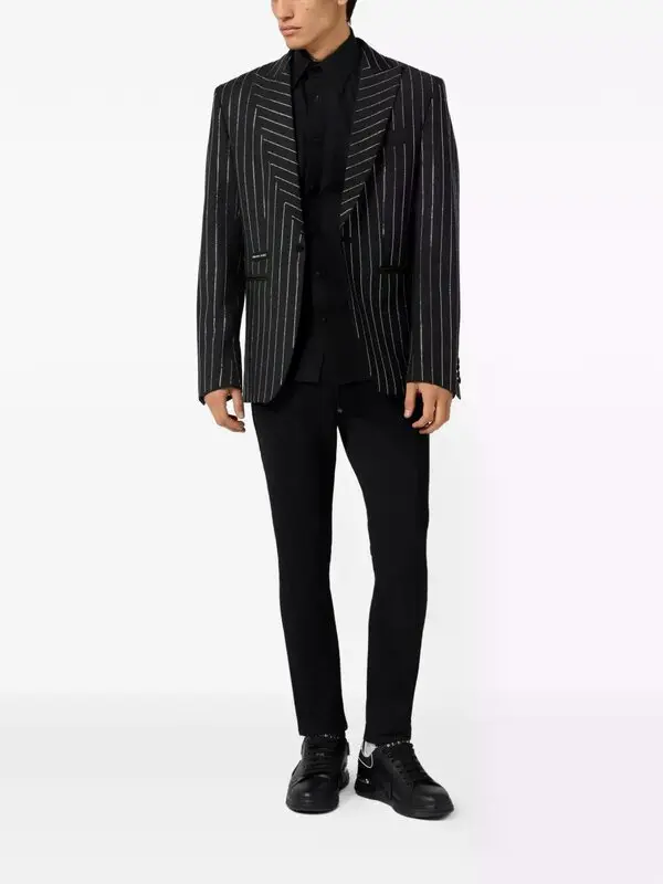 Philipp Plein Jacquard Striped Blazer
