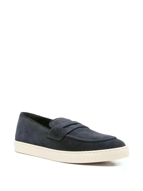 Canali Penny-strap Loafers - Blue