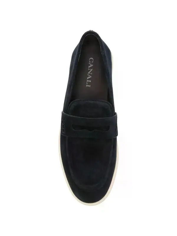 Canali Penny-strap Loafers - Blue