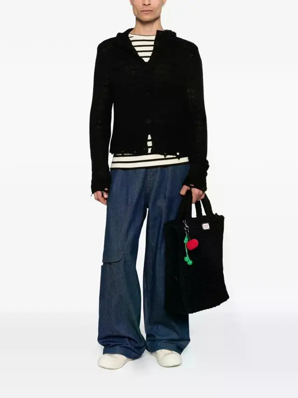 CHARLES JEFFREY Ear-detail Hoodie - Black
