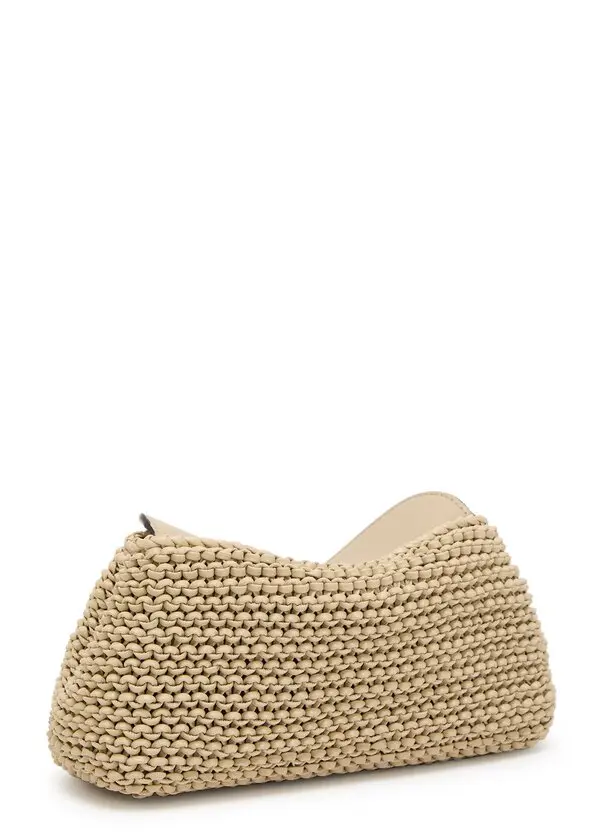 TOTEME T-lock Mini Woven Leather Clutch - Cream