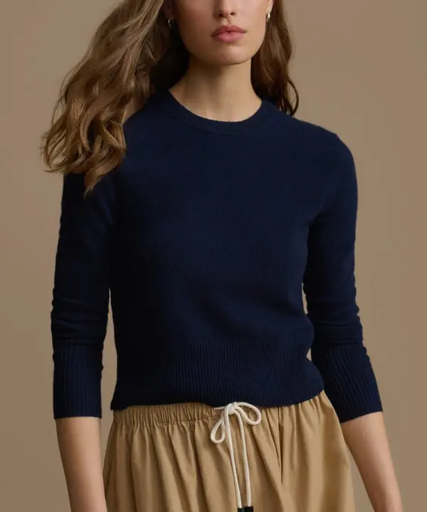 Jenni Kayne Cashmere Leni Crewneck Top - Navy