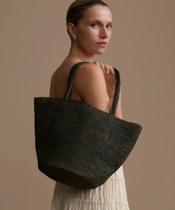 Jenni Kayne Hollis Raffia Bag - Olive