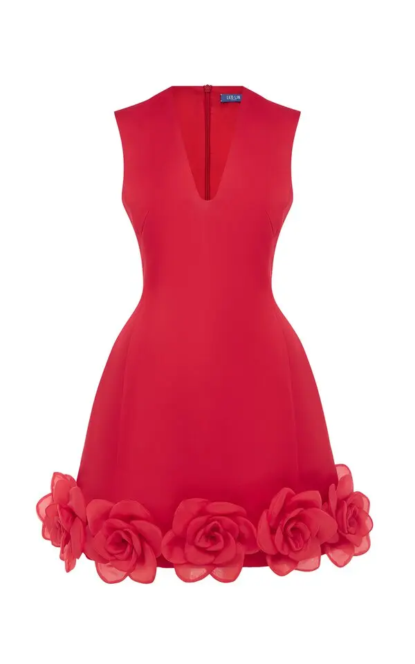 LEO LIN Bree Rosette Mini Dress