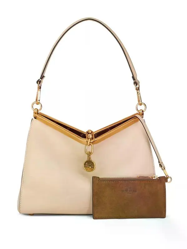 Etro Vela Leather Shoulder Bag - Neutrals