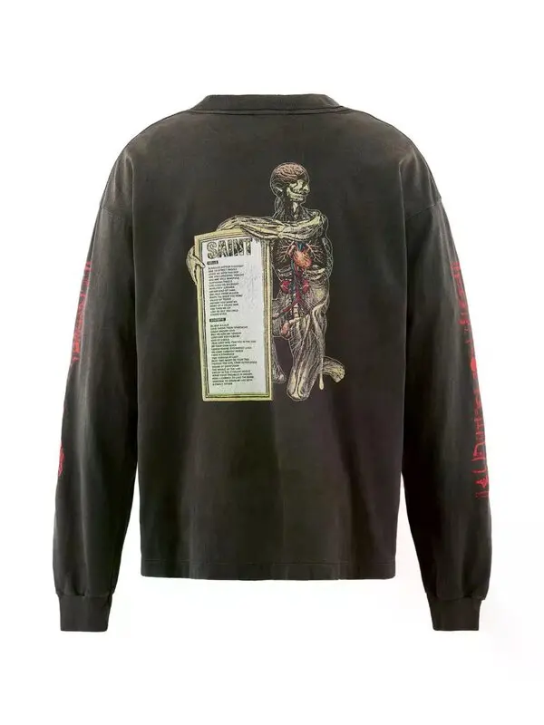 SAINT MXXXXXX Long-sleeve Printed T-shirt - Grey