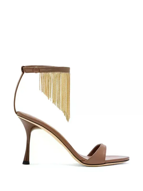 Studio Amelia Figaro Fringed-strap Sandals - Neutrals