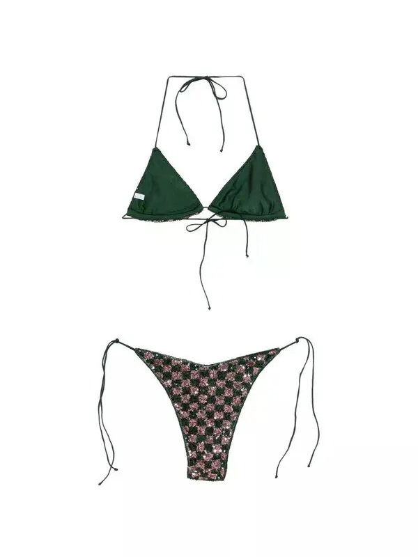 Oseree Sequined Chess Bikini