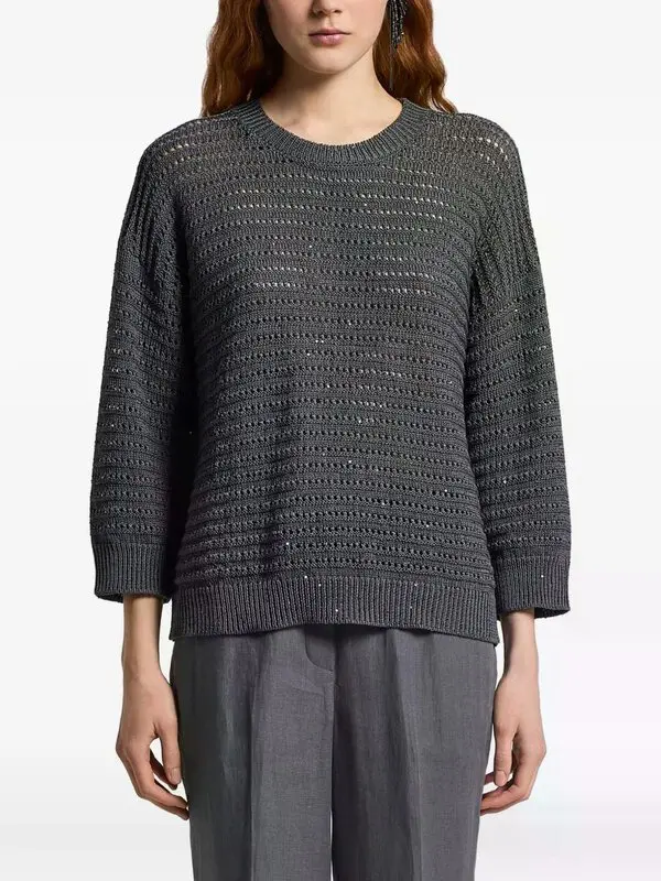 Peserico Open Knit Crew Neck Jumper