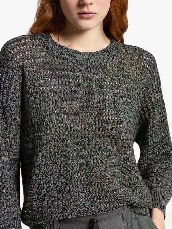 Peserico Open Knit Crew Neck Jumper