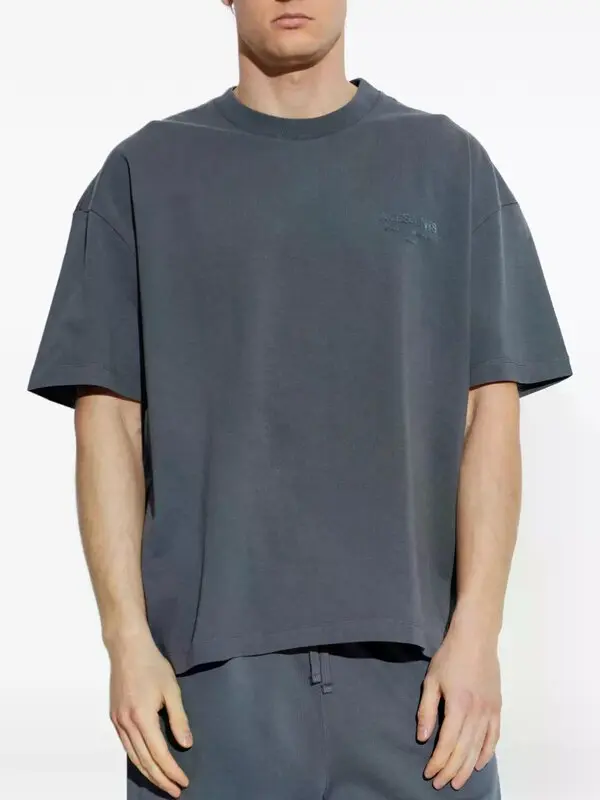 ALLSAINTS Xander Flocked-logo T-shirt - Blue