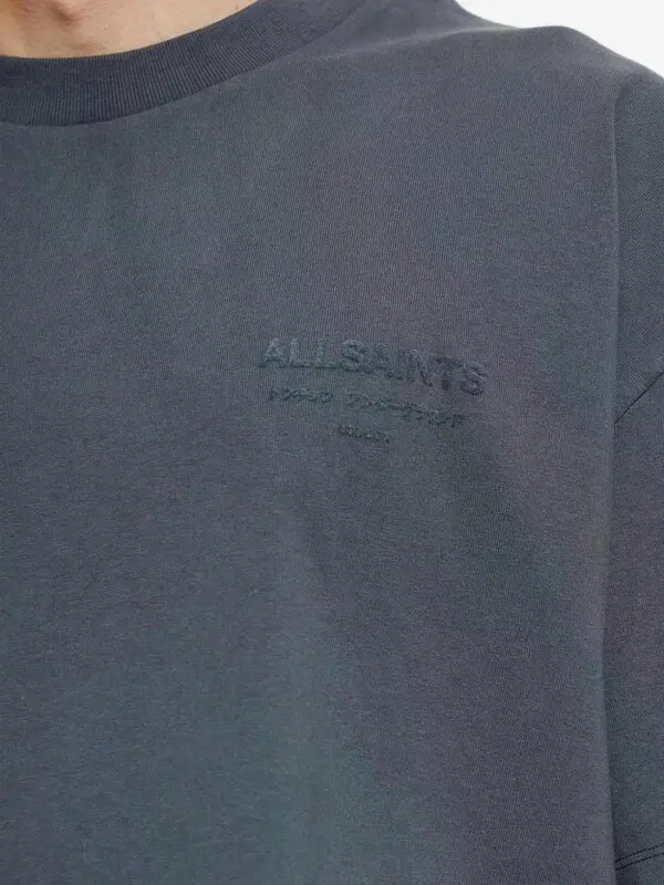 ALLSAINTS Xander Flocked-logo T-shirt - Blue