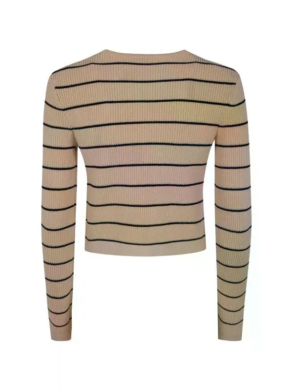 Elisabetta Franchi Striped Button-fastening Cardigan - Neutrals