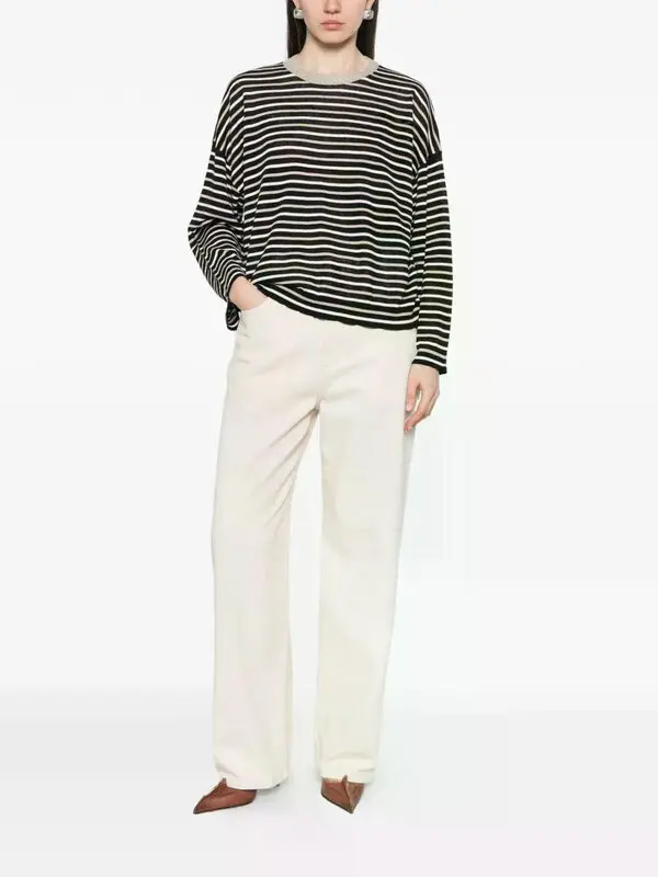 Brunello Cucinelli Striped Crew Neck Sweater