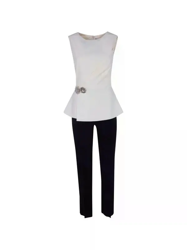 Chiara Boni La Petite Robe Floral-embellished Jumpsuit - Neutrals