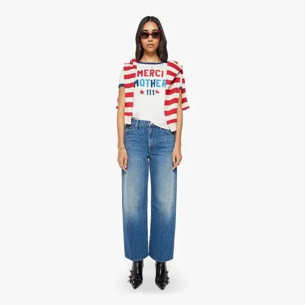 MOTHER Merci X The Dodger Ankle Straight Leg Jeans - Blue