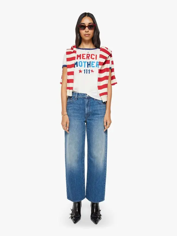 MOTHER Merci X The Dodger Ankle Straight Leg Jeans - Blue
