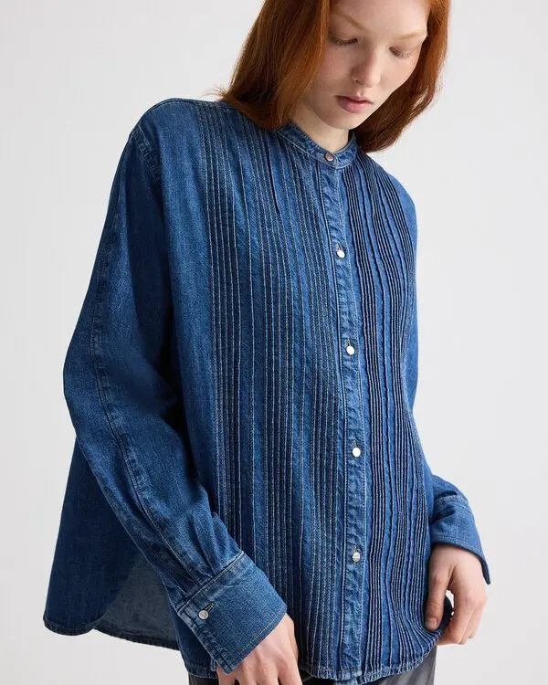 TWP Pintuck Denim Shirting Shirt - Paris