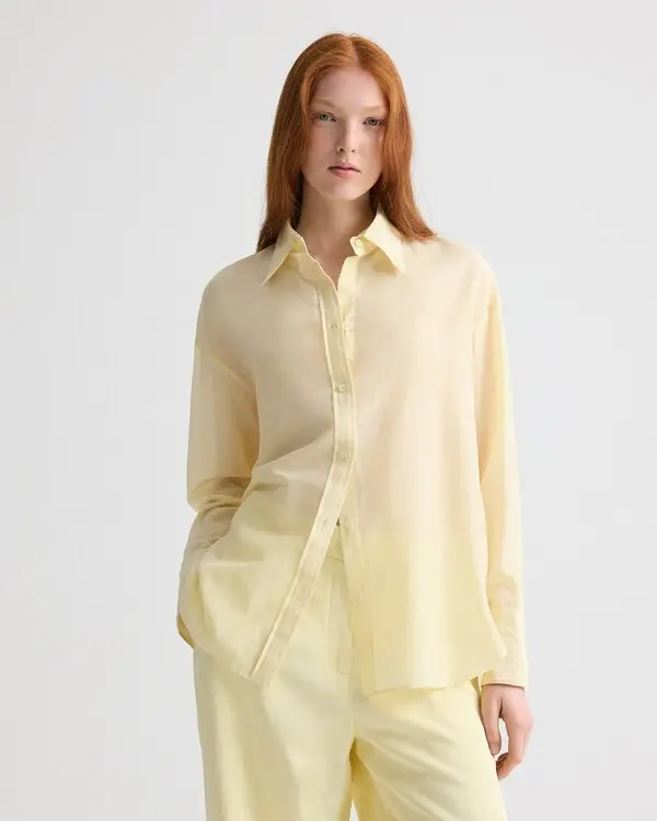 TWP Cotton Silk Organza Big Joe Shirt - Flan