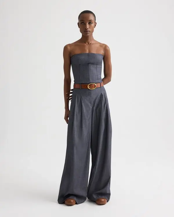 TWP Next Didi Lightweight Viscose Wool Pant - Medium Indigo