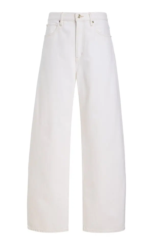 FRAME The Bubble Rigid High-rise Barrel-leg Jeans - White