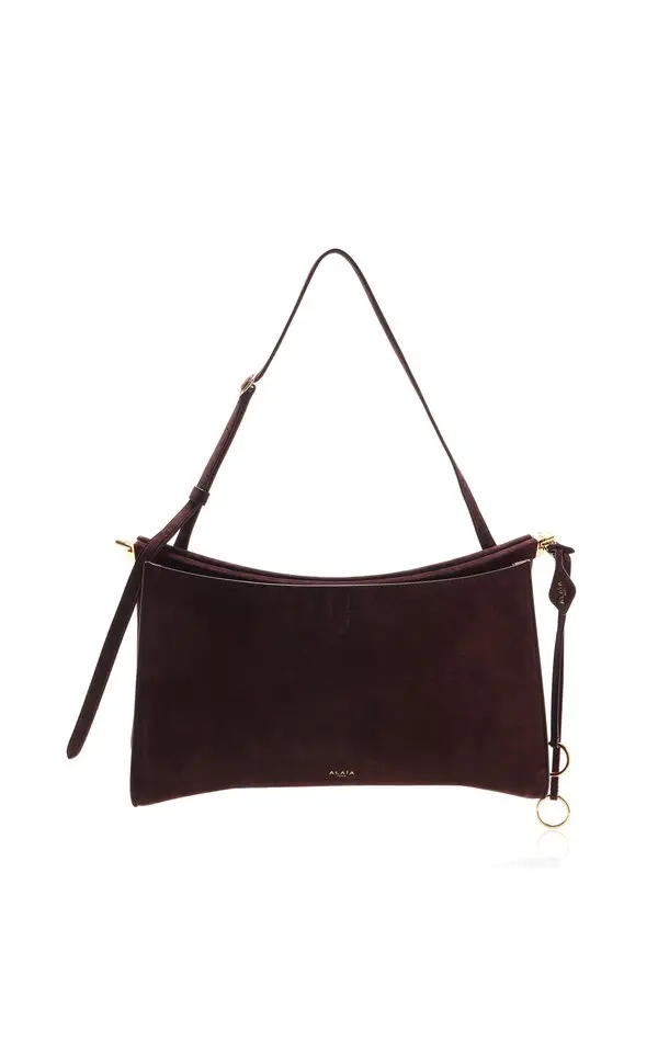 Alaïa Le Click Pocket 35 Suede Bag - Burgundy