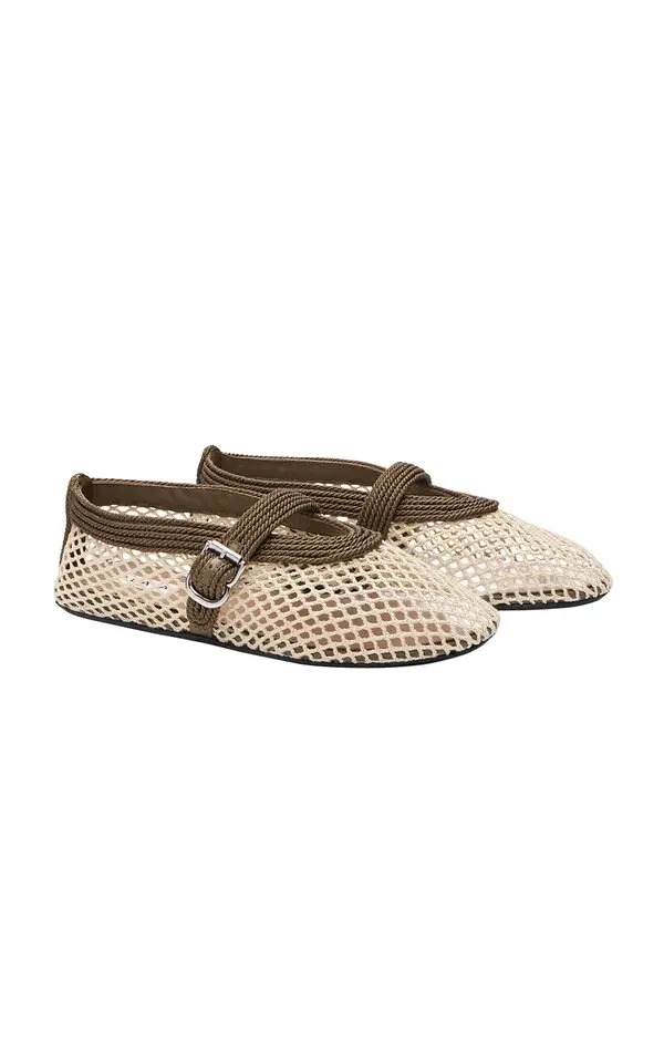 Alaïa Mesh Ballet Flats - Khaki