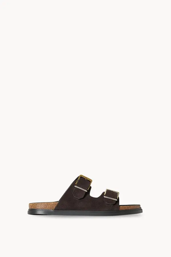THE ROW Buckle Slide - Coffee