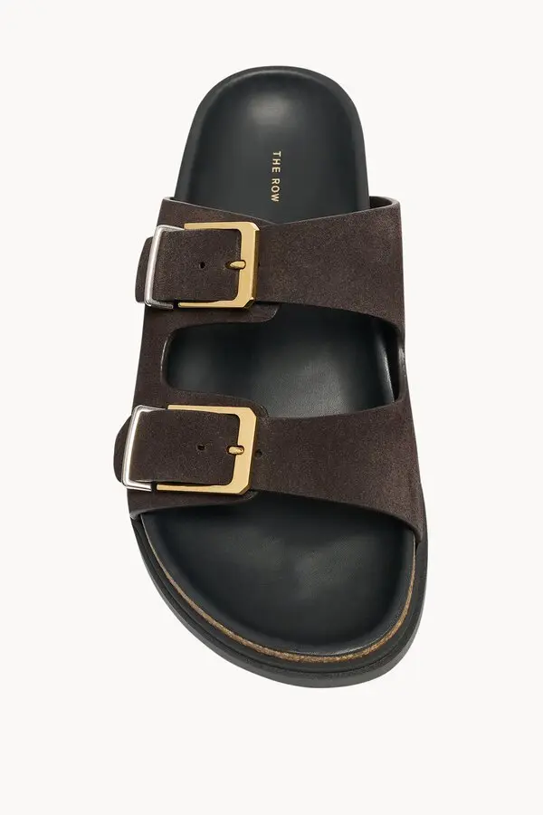 THE ROW Buckle Slide - Coffee