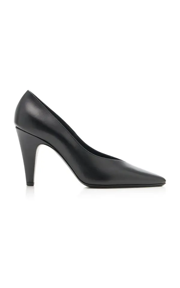 Alaïa Cone Heel Laminated Leather Pumps - Black