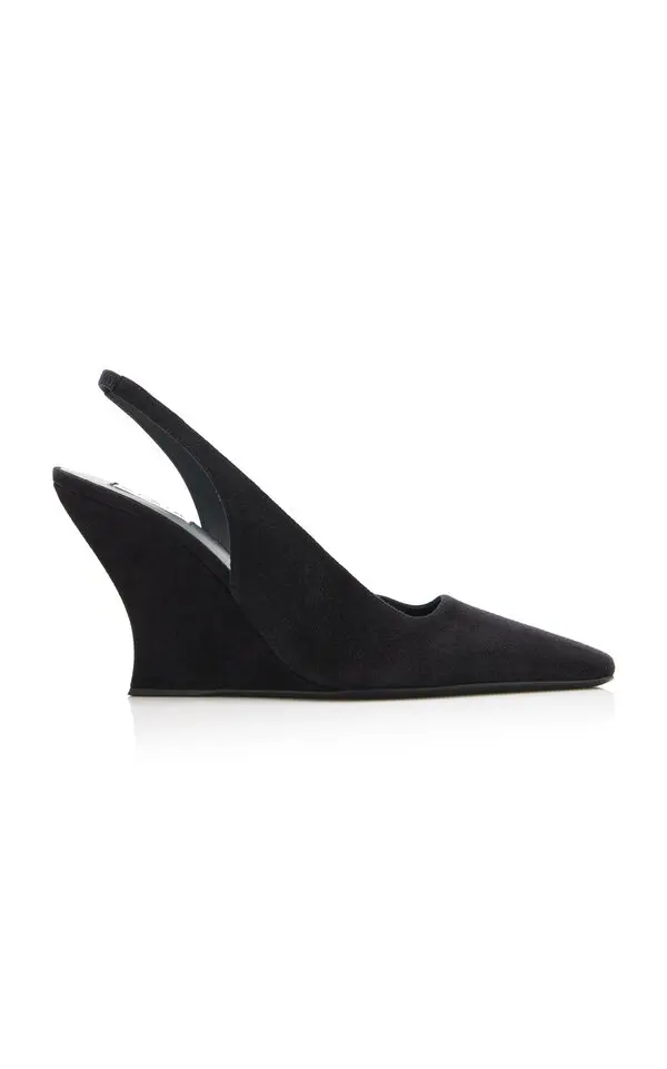 Alaïa Wave Suede Slingback Pumps