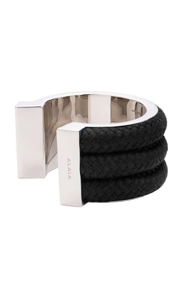 Alaïa Cotton Cord Cuff - Black