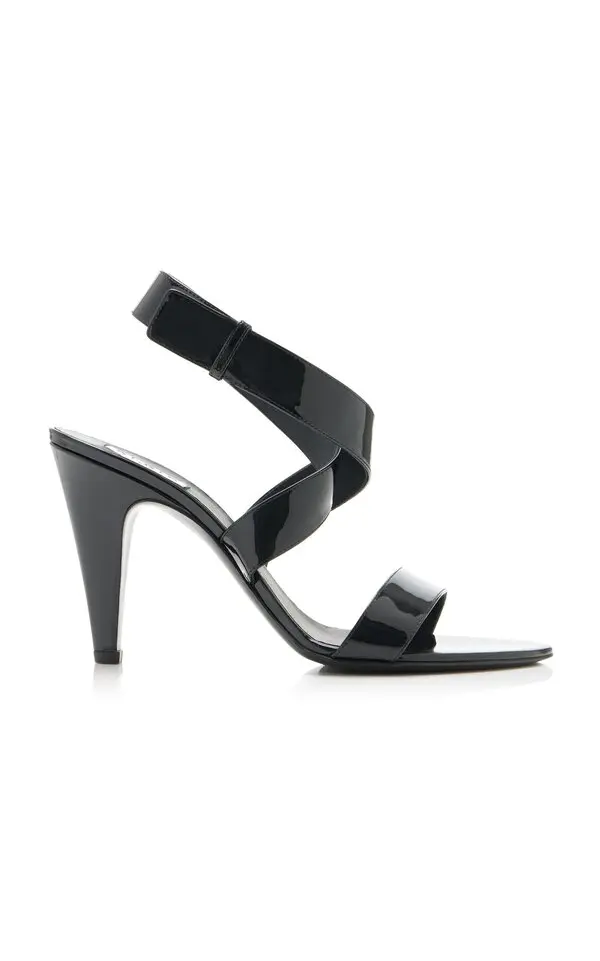 Alaïa Cone Heel Patent Leather Sandals - Black