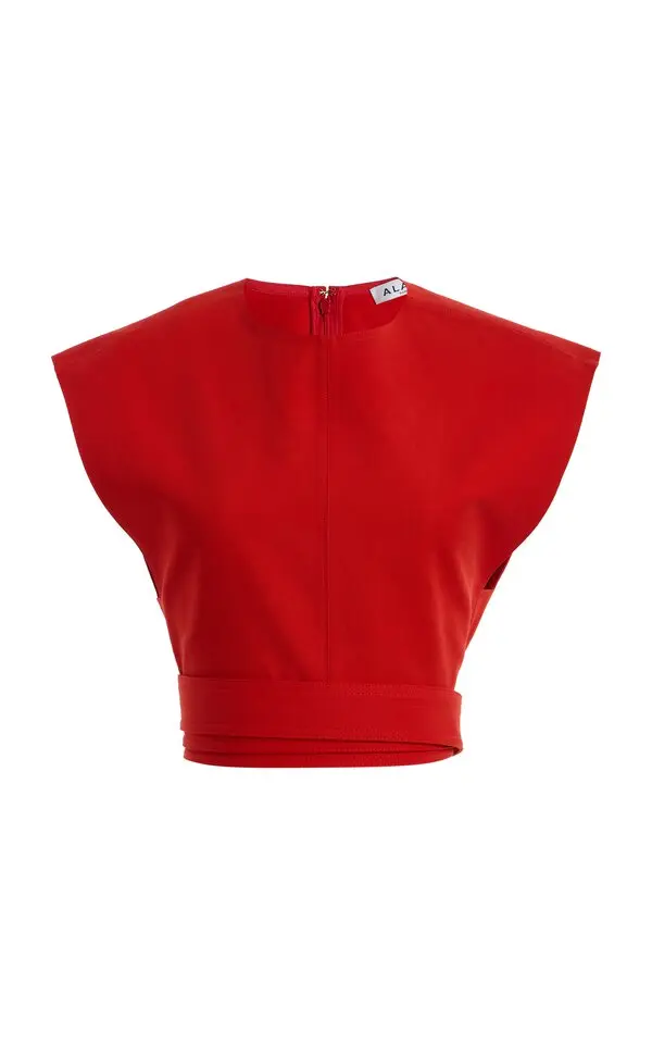 Alaïa Belted Cotton Top - Orange