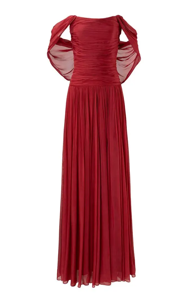 LA FUORI Ruffled Maxi Dress - Red