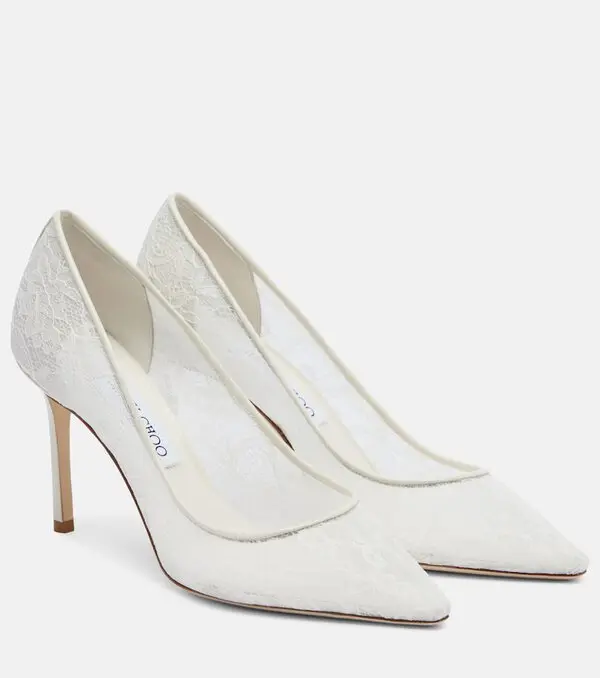 JIMMY CHOO Romy Lace Pumps - White
