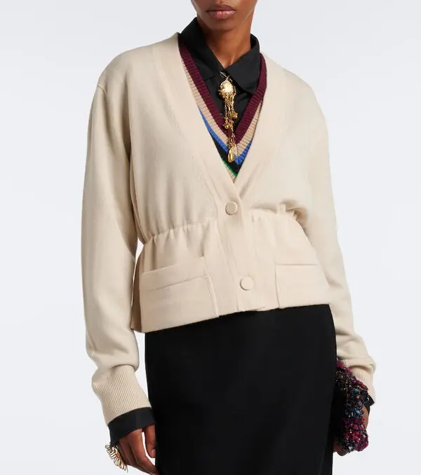 Dries Van Noten Wool Cardigan - White