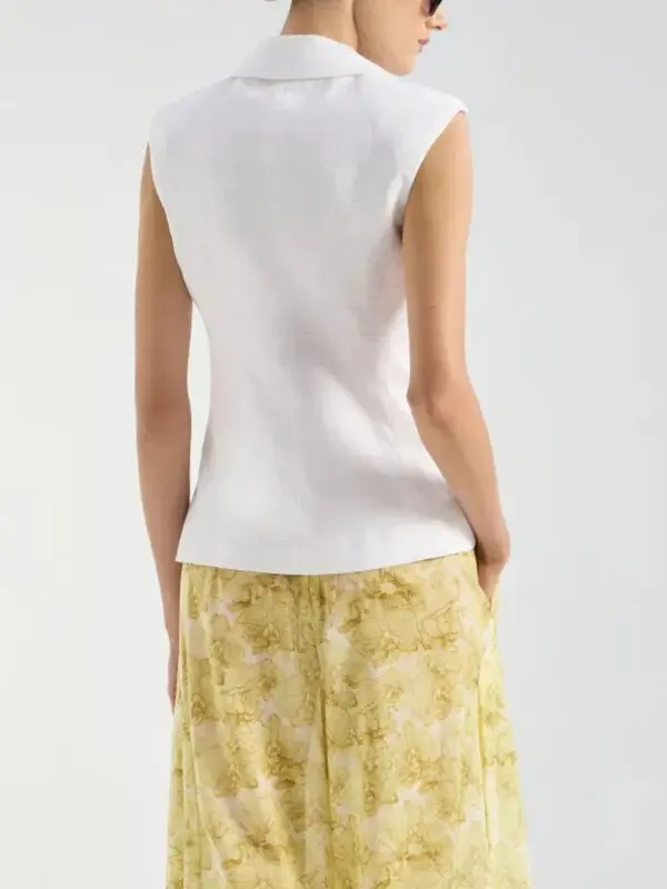 GENNY Linen Double-breasted Waistcoat