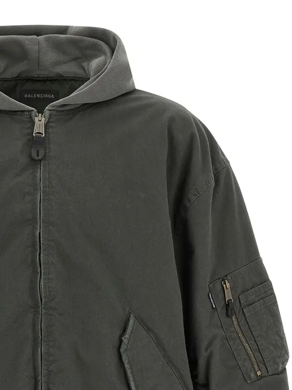 Balenciaga Cotton And Nylon Blend Bomber Jacket - Green
