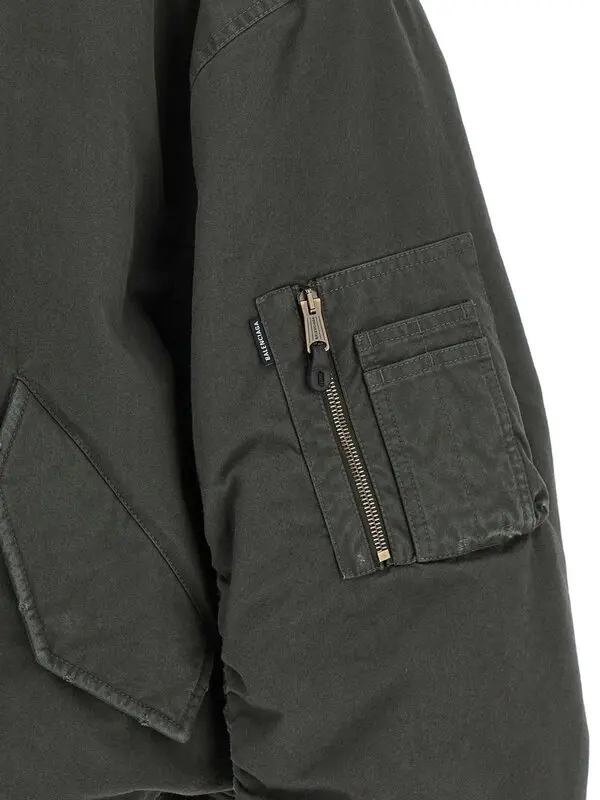 Balenciaga Cotton And Nylon Blend Bomber Jacket - Green